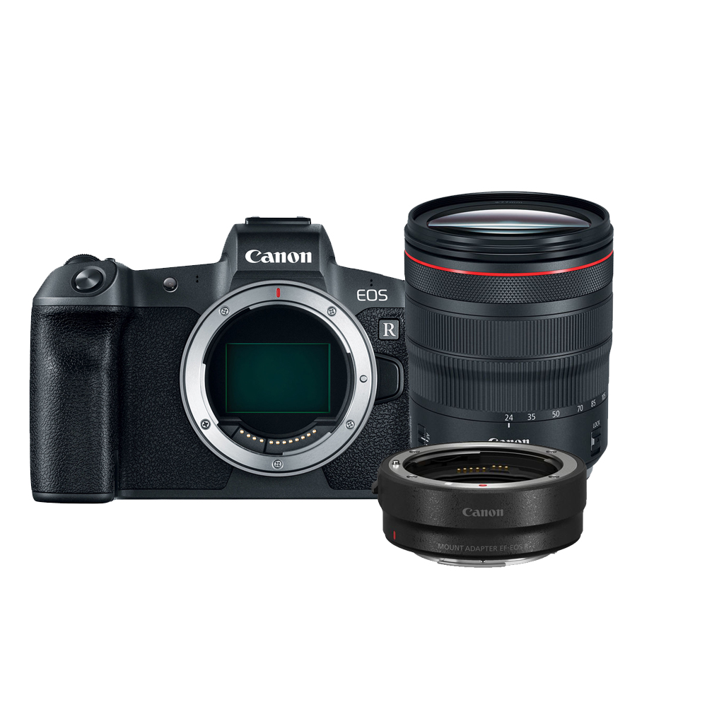 Canon EOS R + EF - RF Mount Adapter + EF 24-105mm F/3.5-5.6 iS STM ...